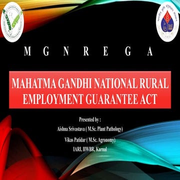 Mahatma Gandhi National rural employment act latest | PPTX