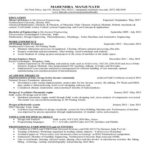 Mahendra design engineer. resume | PDF