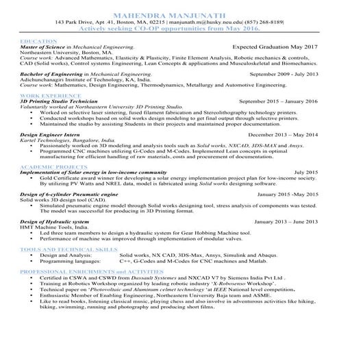 Mahendra design engineer. resume | PDF