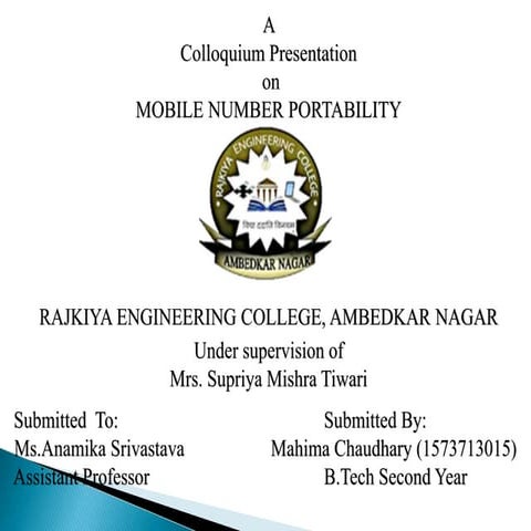 Mobile number portability | PPTX