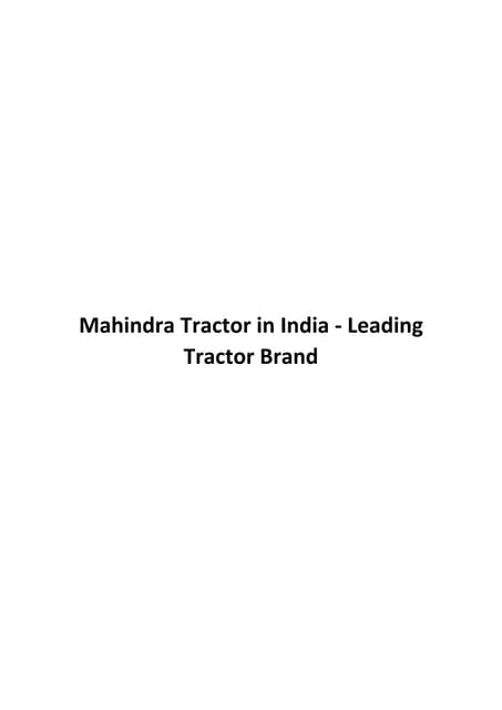 Mahindra-Group-Profile | PDF