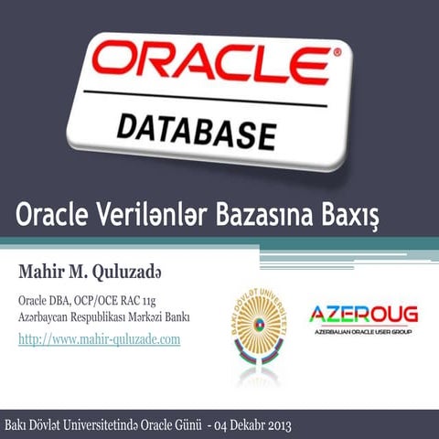 Oracle Day in Baku State University - Oracle Database Overview | PPT