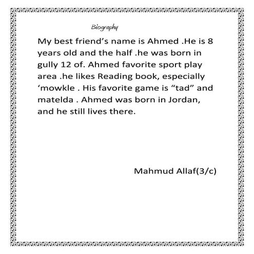 Biography of fatima | DOCX