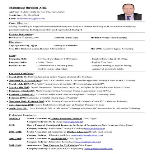 Mahmoud Attia CV 2019 | PDF