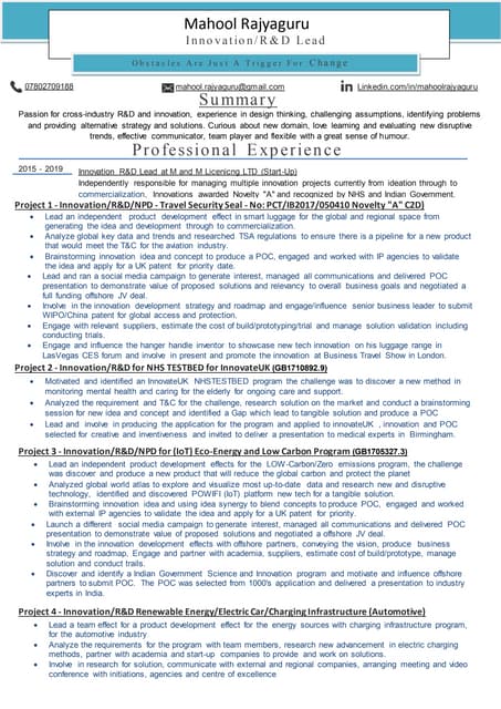 Mahool rajyaguru innovation manager | PDF