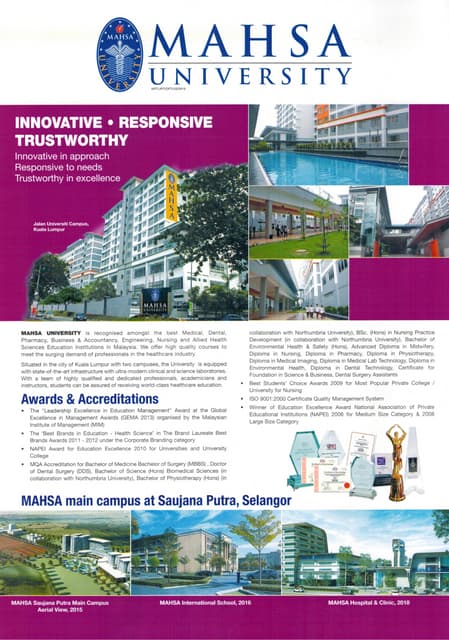 Mahsa Mbbs Brochures 2015 | PDF