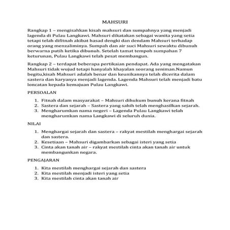 Mahsuri | DOCX