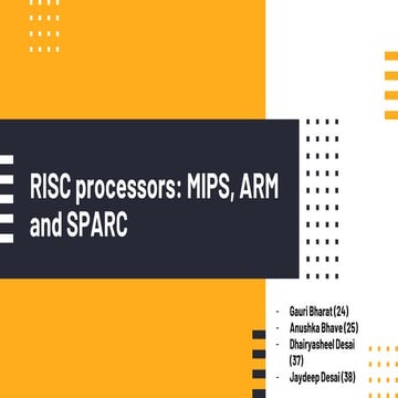 Risc Processors Mips Arm And Sparc Pptx Operating Systems