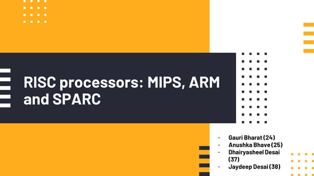 Risc Processors Mips Arm And Sparc Pptx Operating Systems
