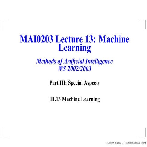 MAI0203 Lecture 13: Machine Learning | PDF | Artificial Intelligence ...