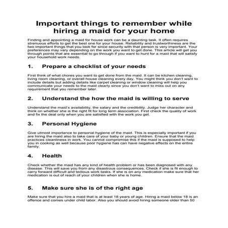 Best House maid agency in Mumbai | PDF | Household Supplies | Shopping