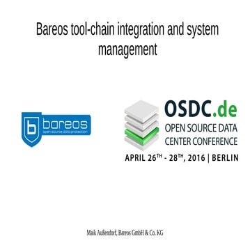 OSDC 2016 - Bareos Backup Integration with Standard Open Source Tools by Maik Aussendorf | PDF ...