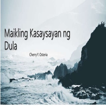 Maikling kasaysayan ng dula | PPTX