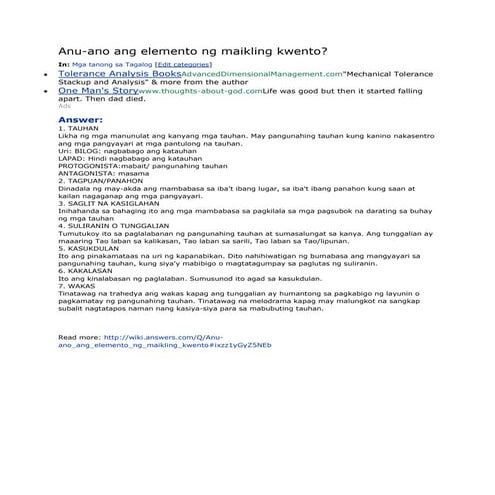 Maikling kwento | DOCX