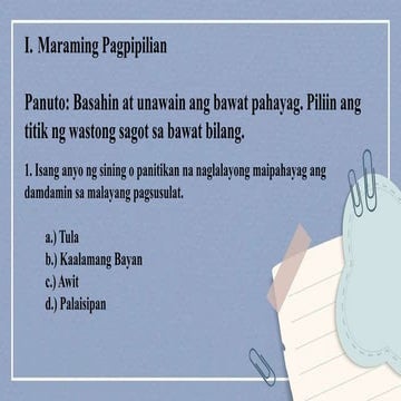 Maikling Pagsusulit (Kaalamang Bayan).pptx