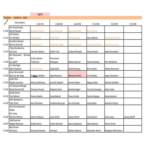2010 SEP Schedule | PPT