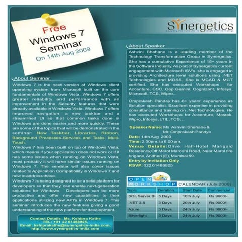 WINDOW 7 Seminar | PPT