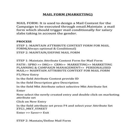 Mail form SAP CRM | DOC | Email | Internet