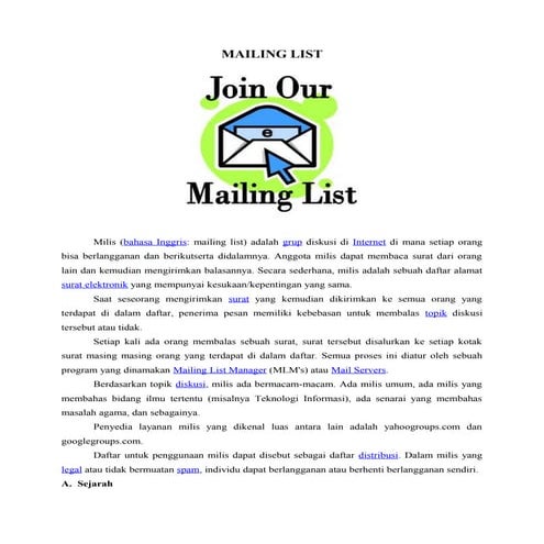 Mailing List | DOC