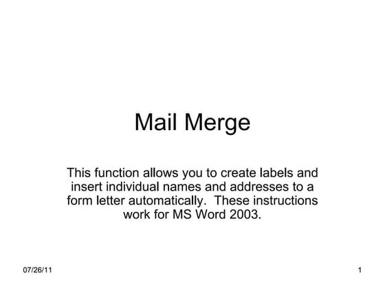 MAIL MERGE.ppt