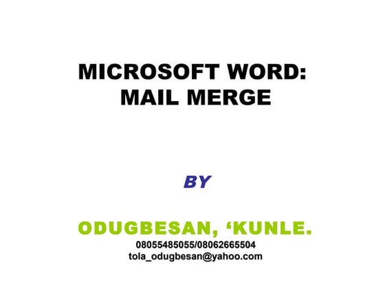 Mail merge | DOC | Email | Internet