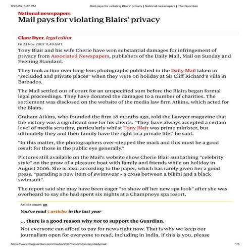 Mail pays for violating Blairs' privacy - Graham Atkins.pdf