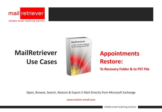 Mail Retriever for Exchange: Appointments Restore | PPT Mail Retriever for Exchange: Appointments Restore | PPT