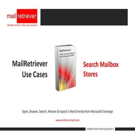 MailRetriever for Exchange: Search Mailbox Stores | PDF | Email | Internet