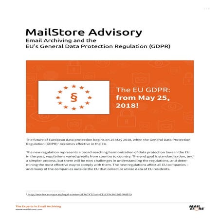 Mailstore advisory GDPR | PDF