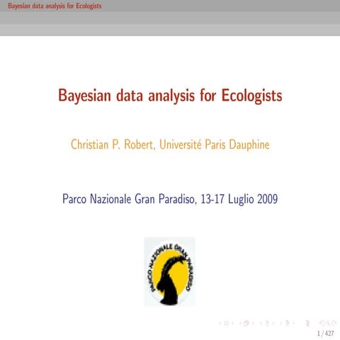 Bayesian Data Analysis for Ecology | PPT