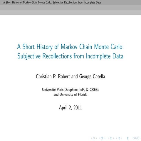 A short history of MCMC | PDF