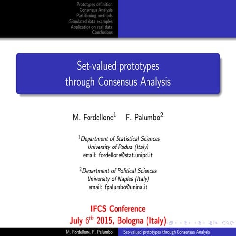 Set-values prototypes through Consensus Analysis | PPT