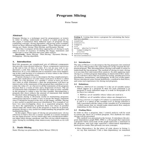 Program Slicing Pdf