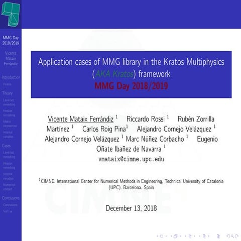 Application cases of MMG library in the Kratos Multiphysics (AKA Kratos) framework | PDF ...