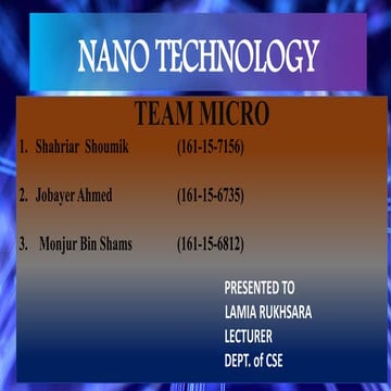 Presentation on Nano Technology | PPTX
