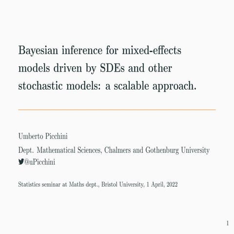 Bayesian Inference For Mixed Effects Models Driven By Sdes And Other