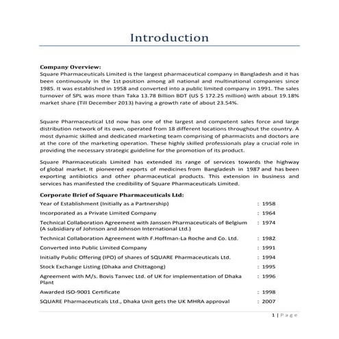 Comprehensive Analysis on: Business Strategy of Square Pharmaceuticals ...
