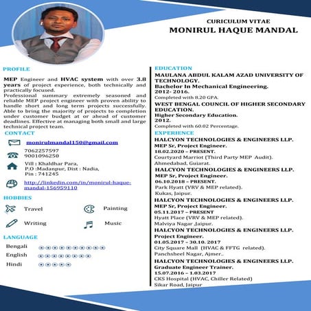 MEP PROJECT ENGINEER. | PDF