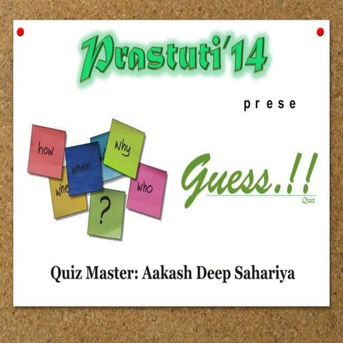 IIT BHU Prastuti Guess-Prelims-2014 | PPT