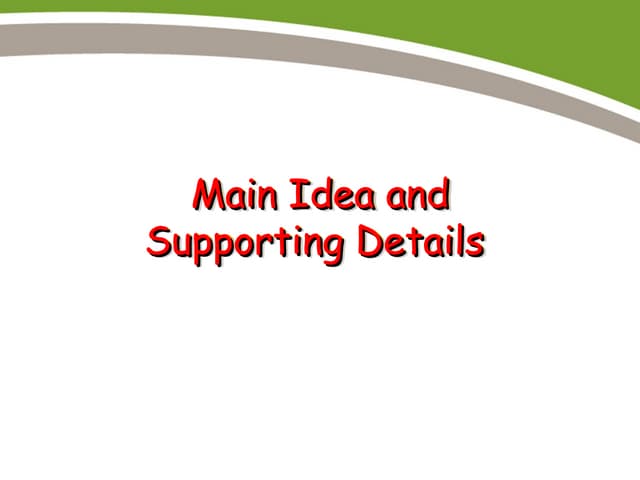 Main idea ppt | PPT