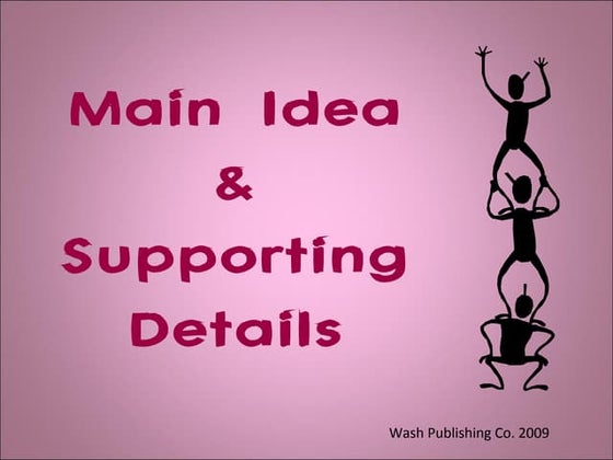 Main Idea and Supporting Details | PPT