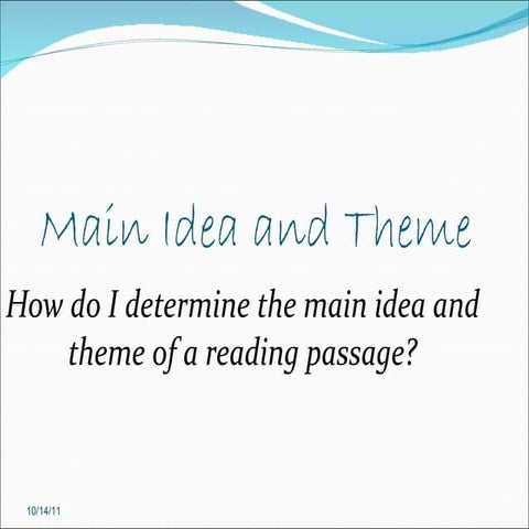 Finding the Main Idea with Pictures | PPT
