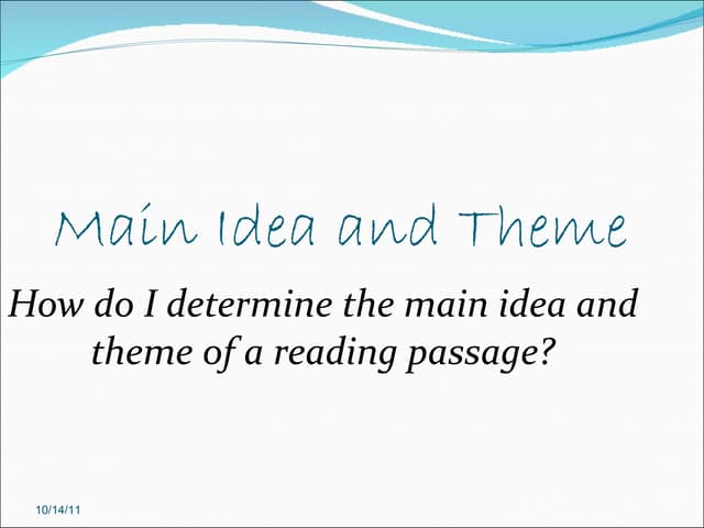 Finding the Main Idea with Pictures | PPT