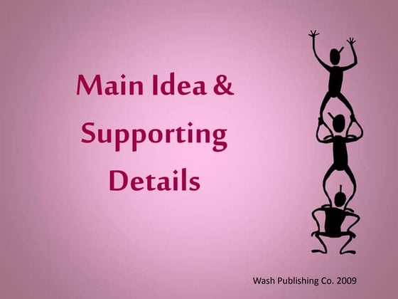 Identifying the Main Idea. with examples | PPT
