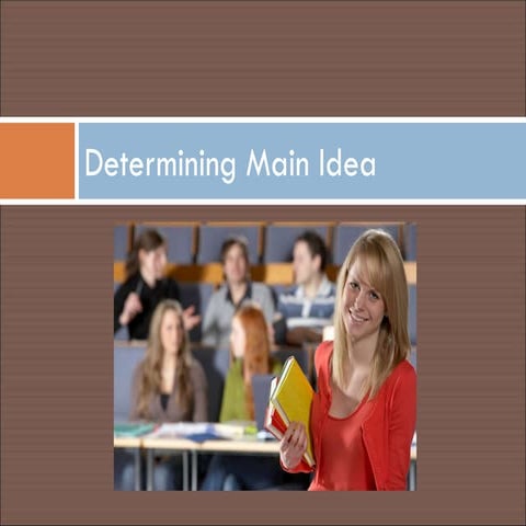 Main ideas supporting details for Third Grade | PPT