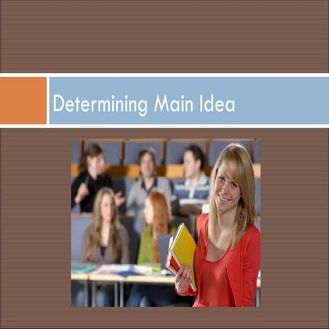 Main Idea and Supporting Details - Reading | PPT