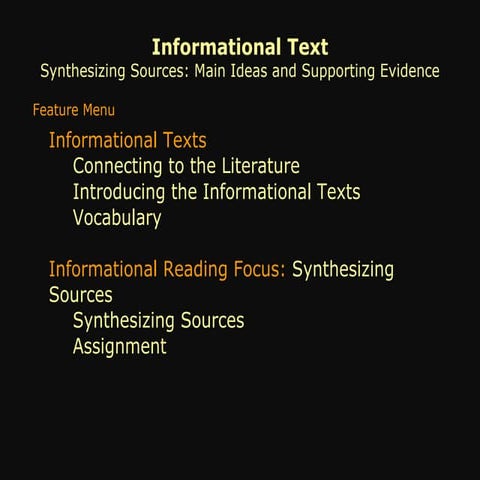 Main ideas and supporting evidence | PPT