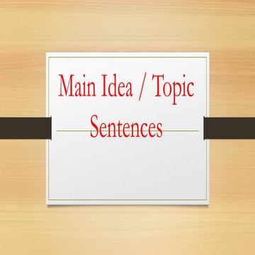 Identifying the Main Idea. with examples | PPTX