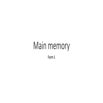 Main memory | PPTX