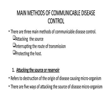 MAIN METHODS OF COMMUNICABLE DISEASE CONTROL.pptx
